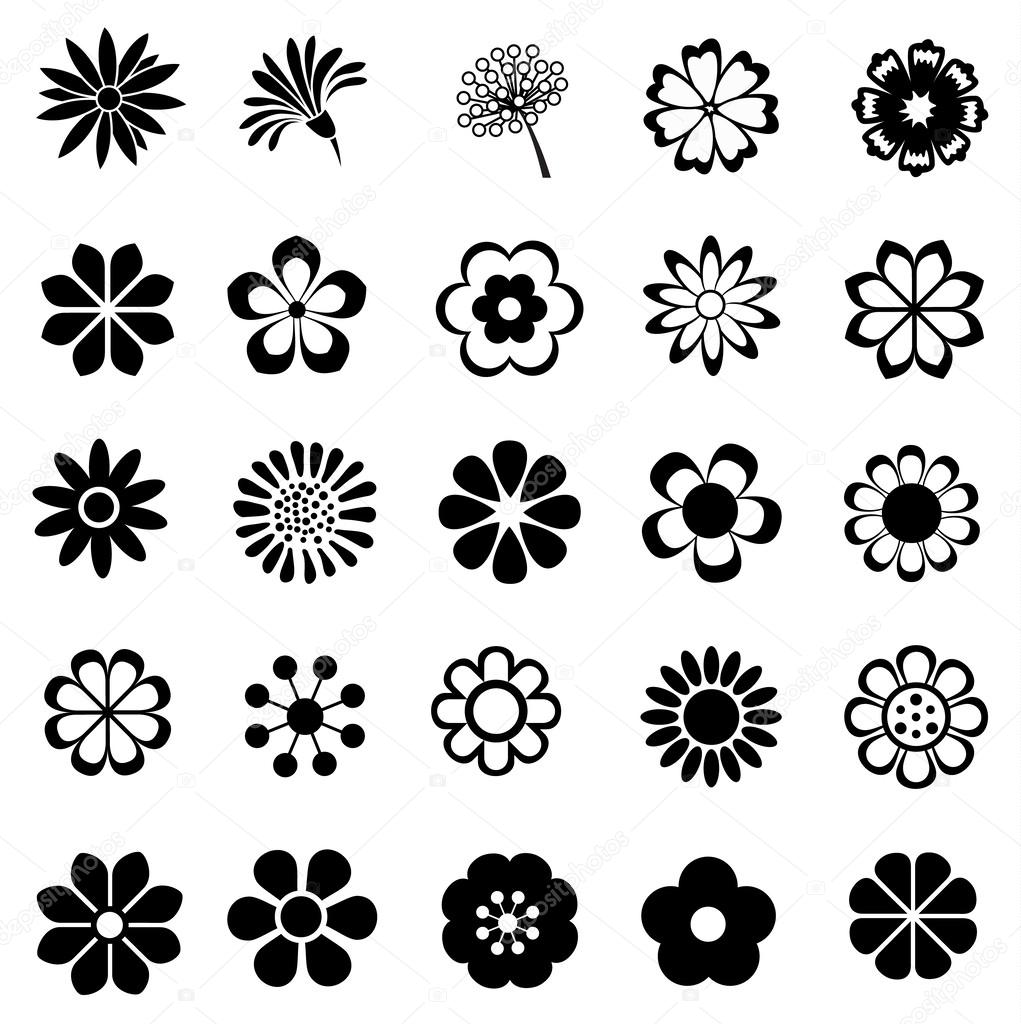Conjunto de vectores de flores — Vector de stock © chartcameraman #40503469