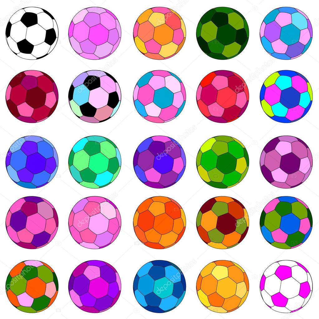 Colorful football set Stock Vector Image by ©chartcameraman #48219823