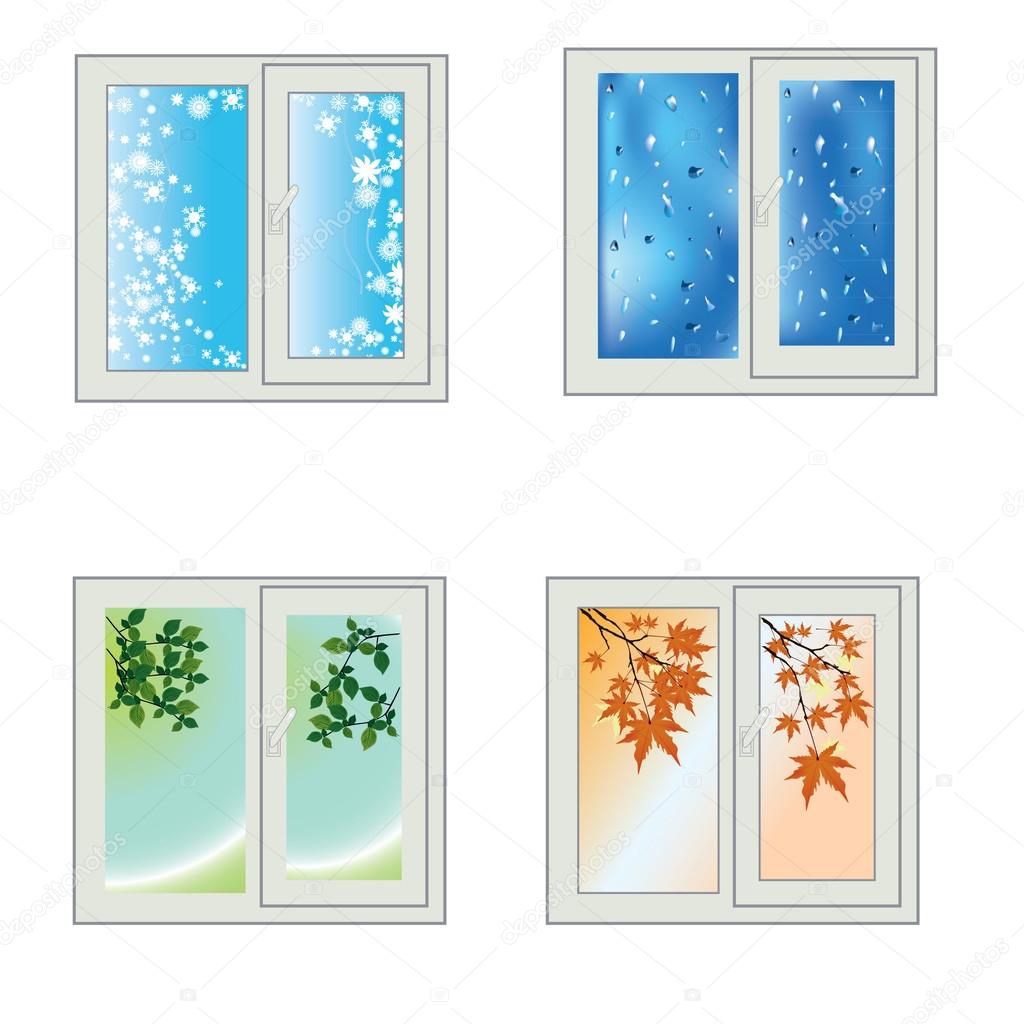 Window seasons Stock Vector Image by ©Snizhana210283 #35104063