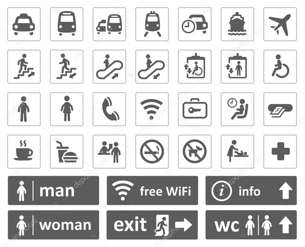 Public signs set — Stock Vector © davooda #25951763