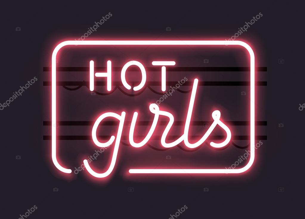 Neon Sign Hot Girls Stock Vector Image By ©davooda 28293787