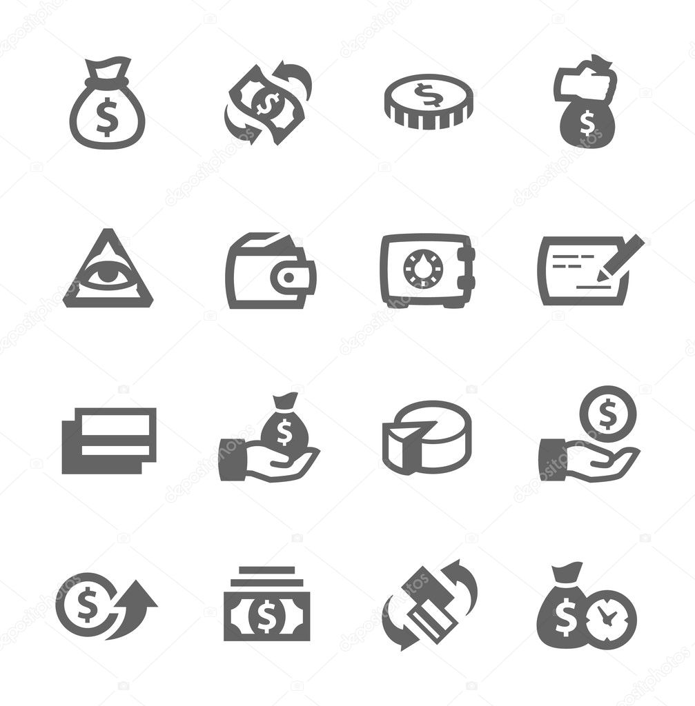 Money icons — Stock Vector © davooda #44221617