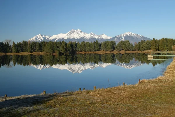 Nature mountain scene with beautiful lake in Slovakia Tatra - St ...