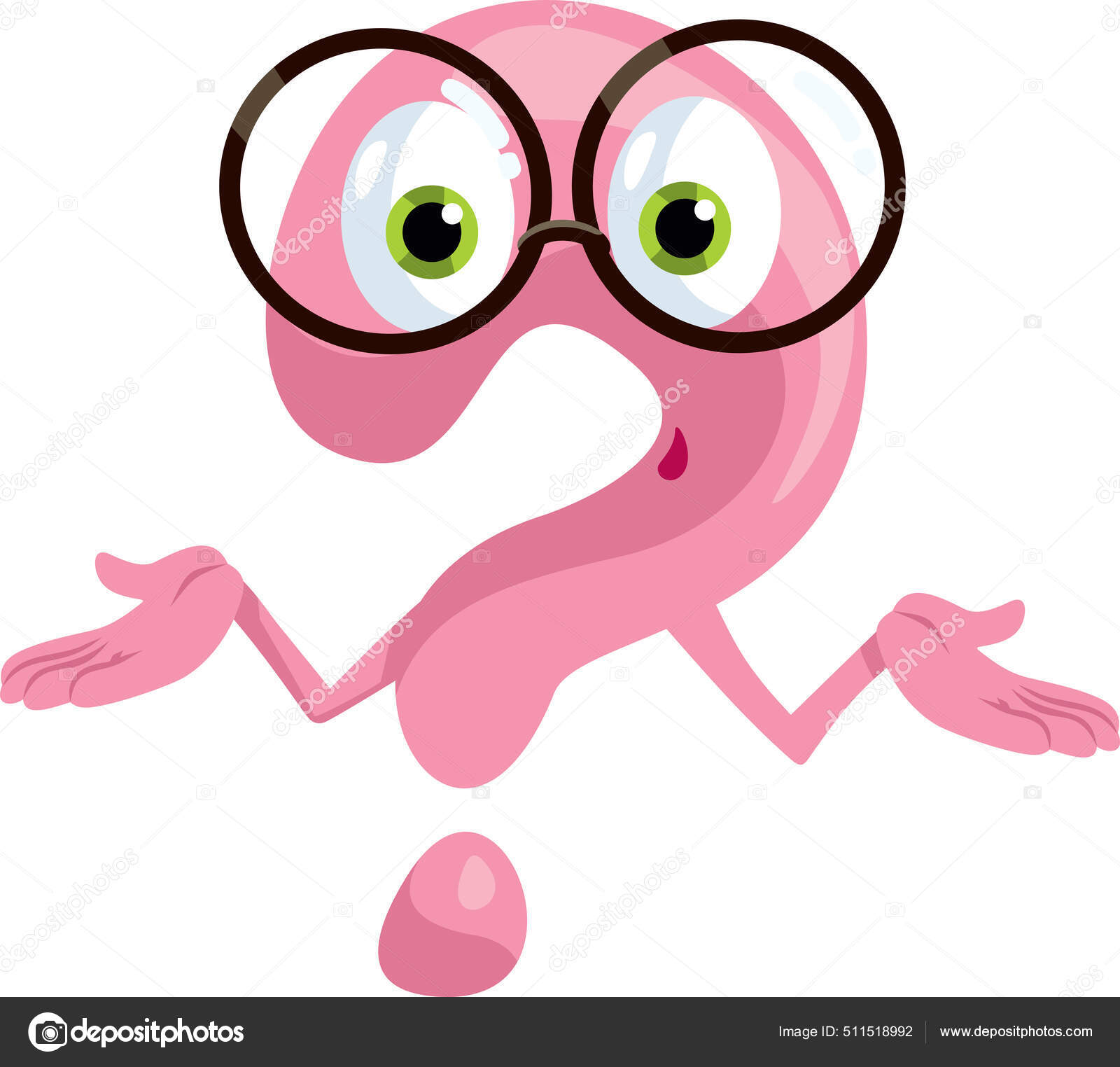 Pergunta Encolher Mark Vector Cartoon Illustration Vetor de ...