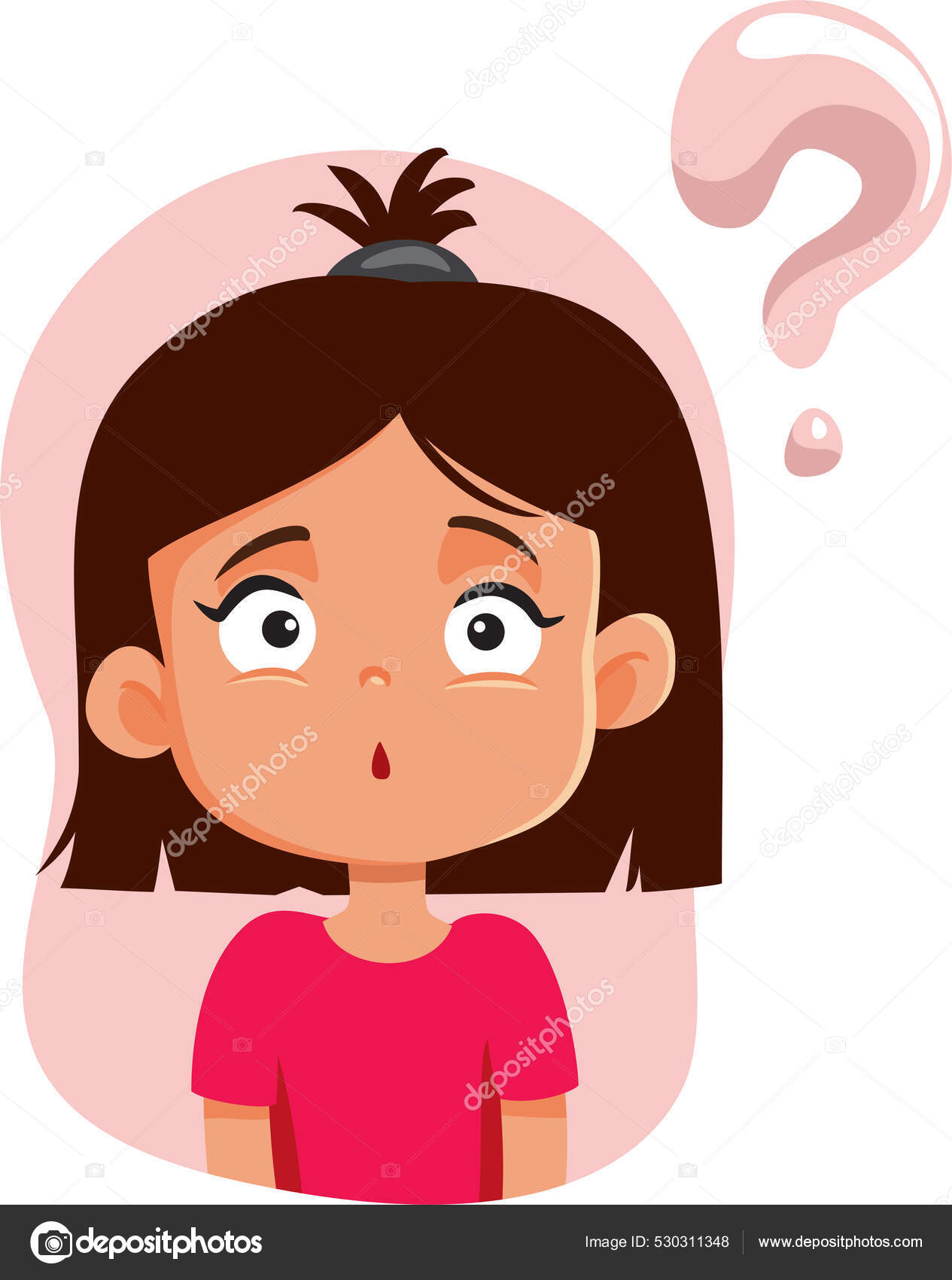 Niña Teniendo Preguntas Vector Personaje Dibujos Animados Vector de ...