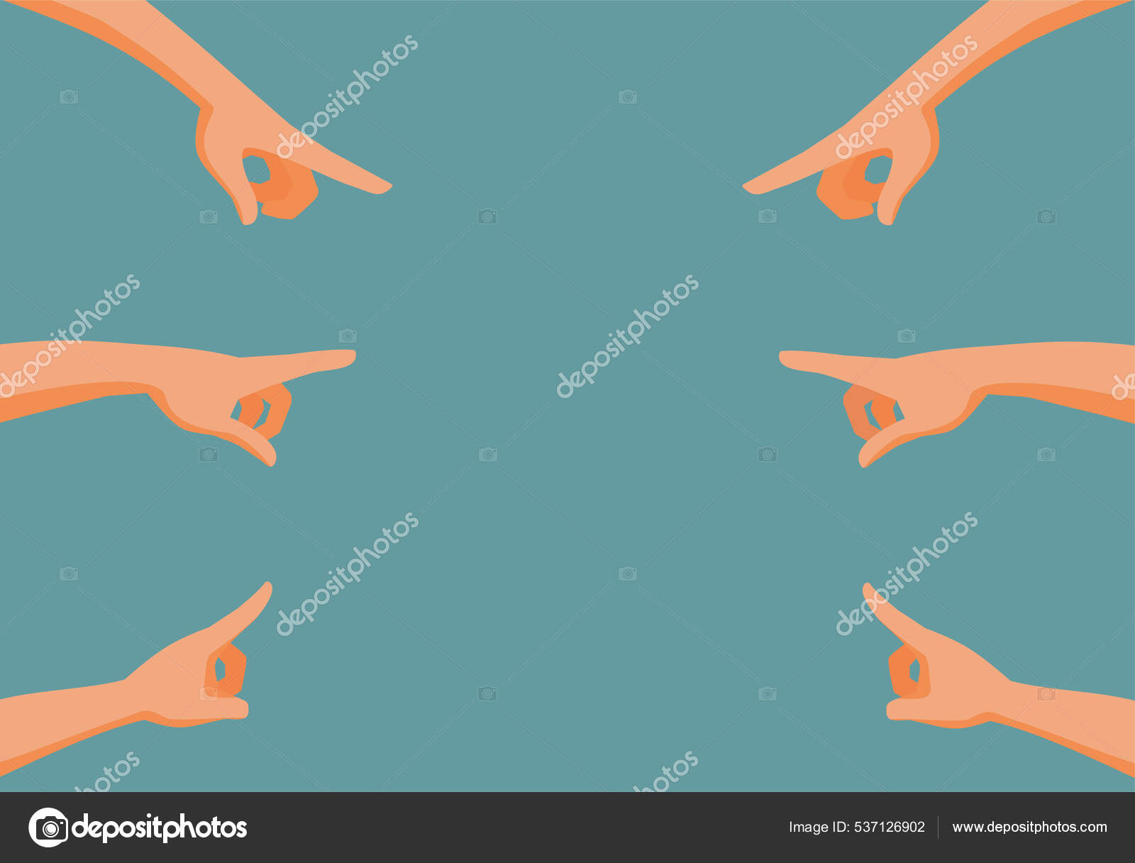 Dedos Señalando Vector Burla Ilustración Dibujos Animados Vector de ...