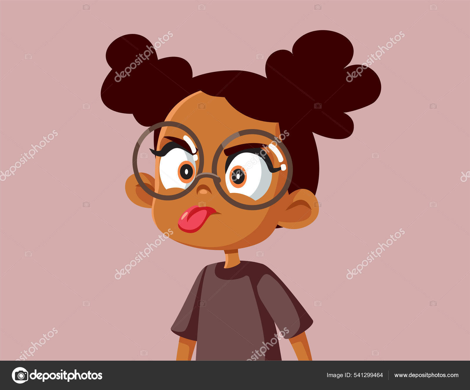 Misbehaving Little Girl Making Rude Gesture Vector Illustration Stock ...