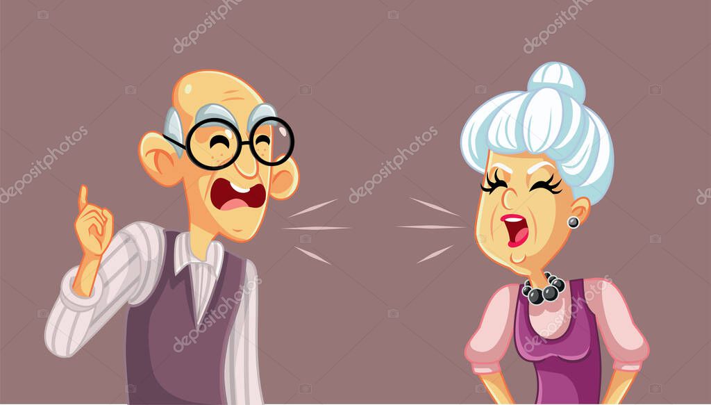 Pareja mayor discutiendo tener problemas de comunicaci n Vector de dibujos animados 2024