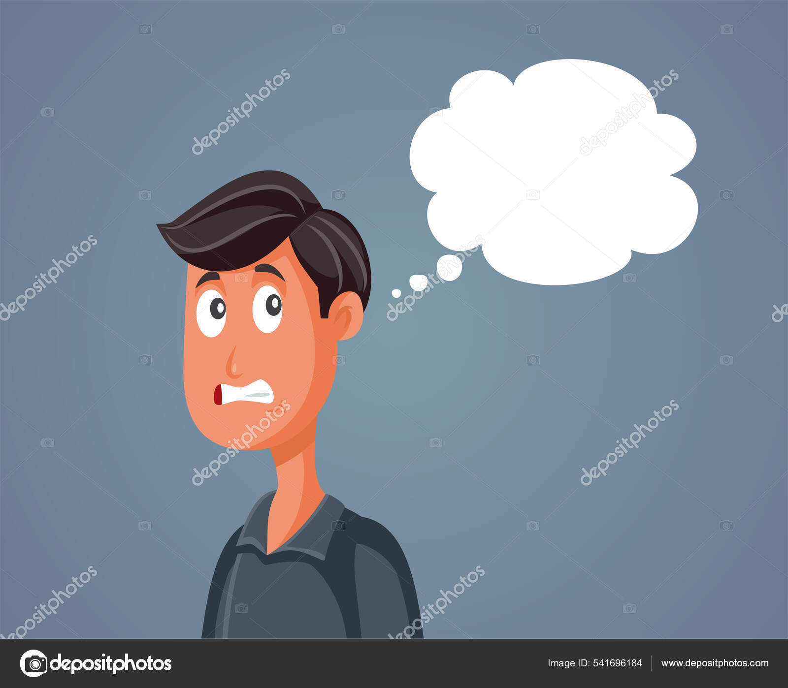 Insecure Man Thinking Vector Cartoon Illustration Stock Vector Image by ...