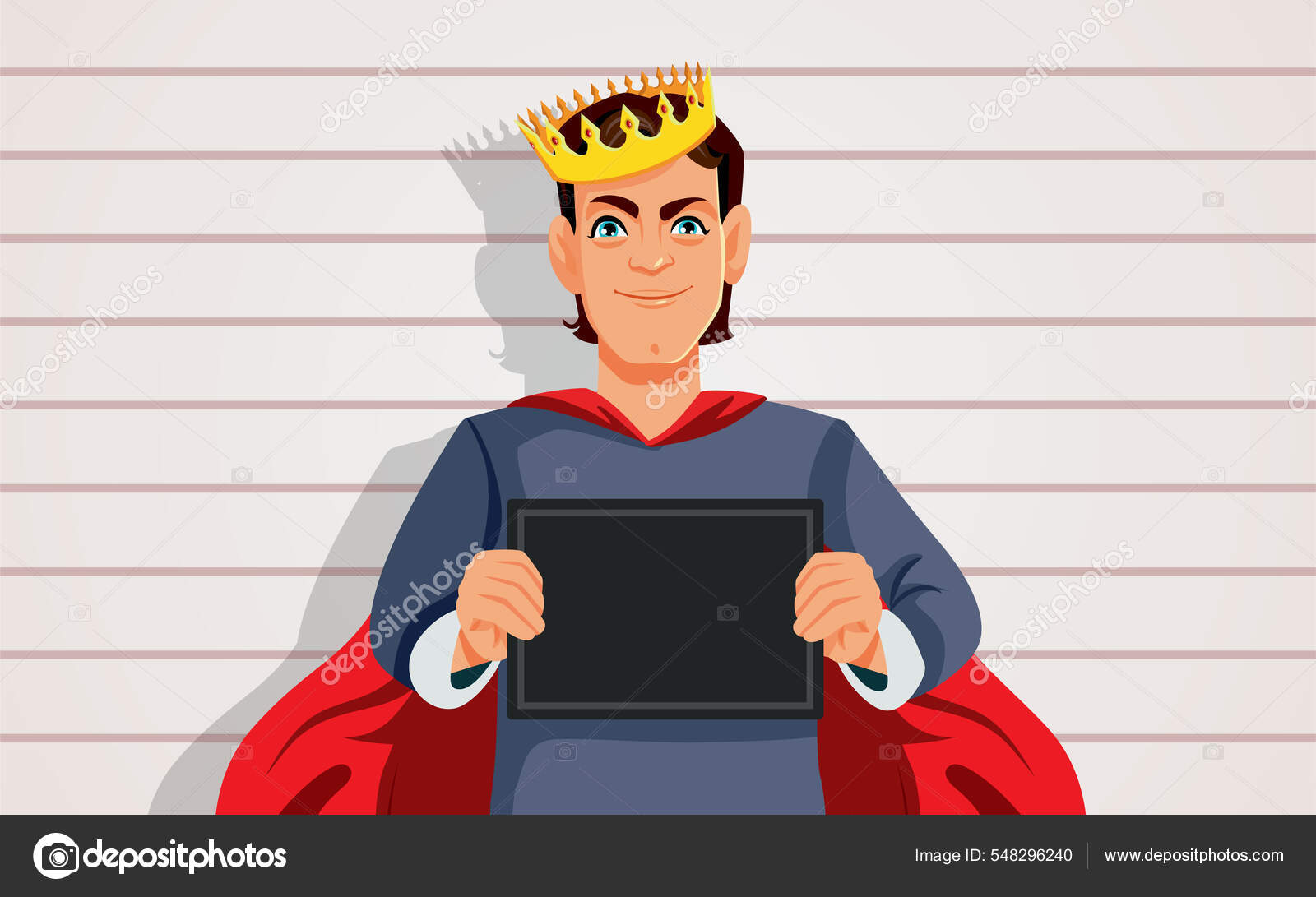 Pangeran Pidana Buruk Mugshot Vector Cartoon Illustration Vektor Stok ...