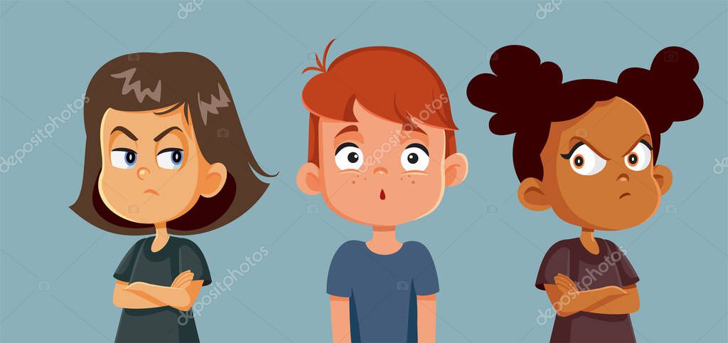 Angry Girls Upset Friend Vector Cartoon Illustration Vector de stock ...