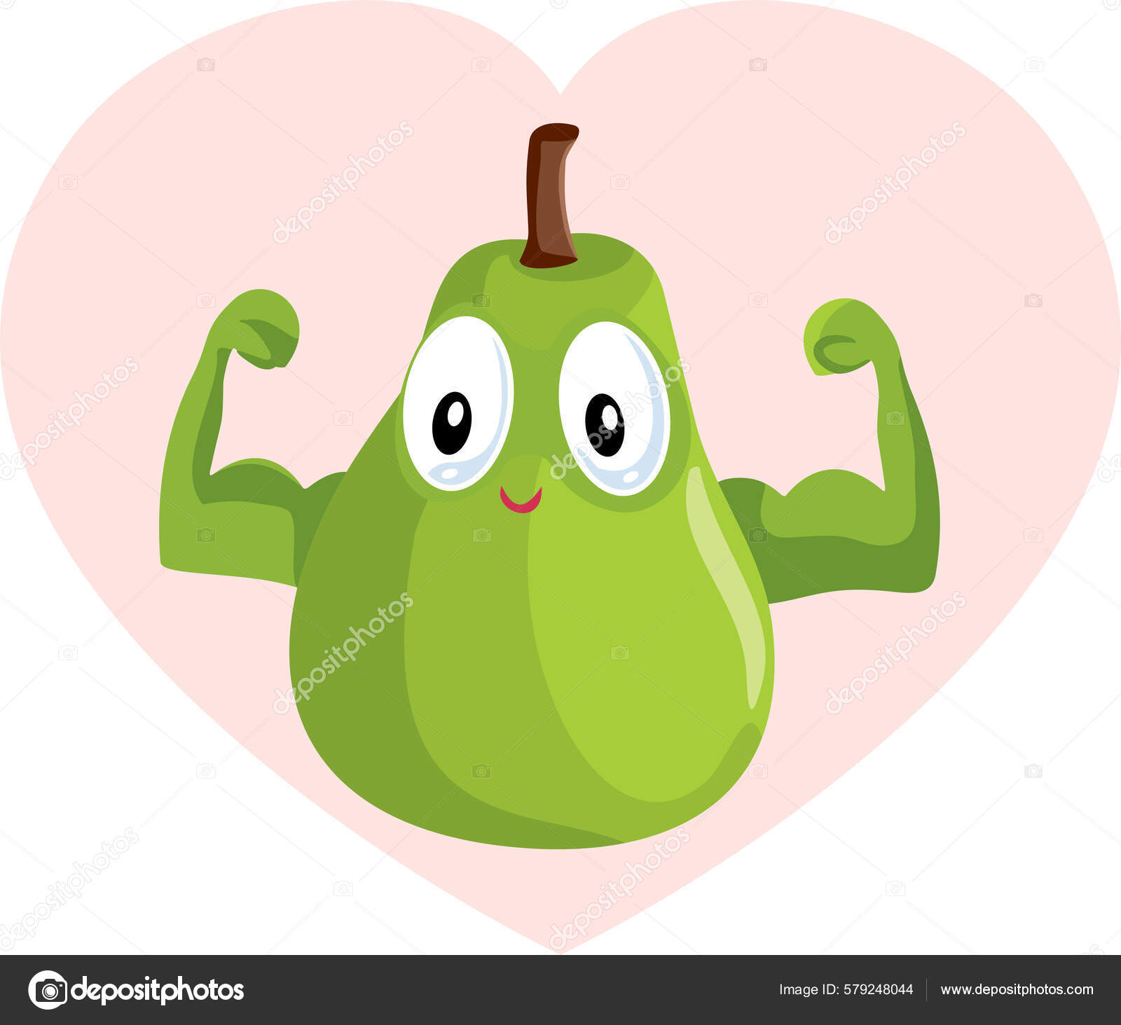 Strong Pear Mascot Vector Cartoon Illustration Stock Vector Image by ...