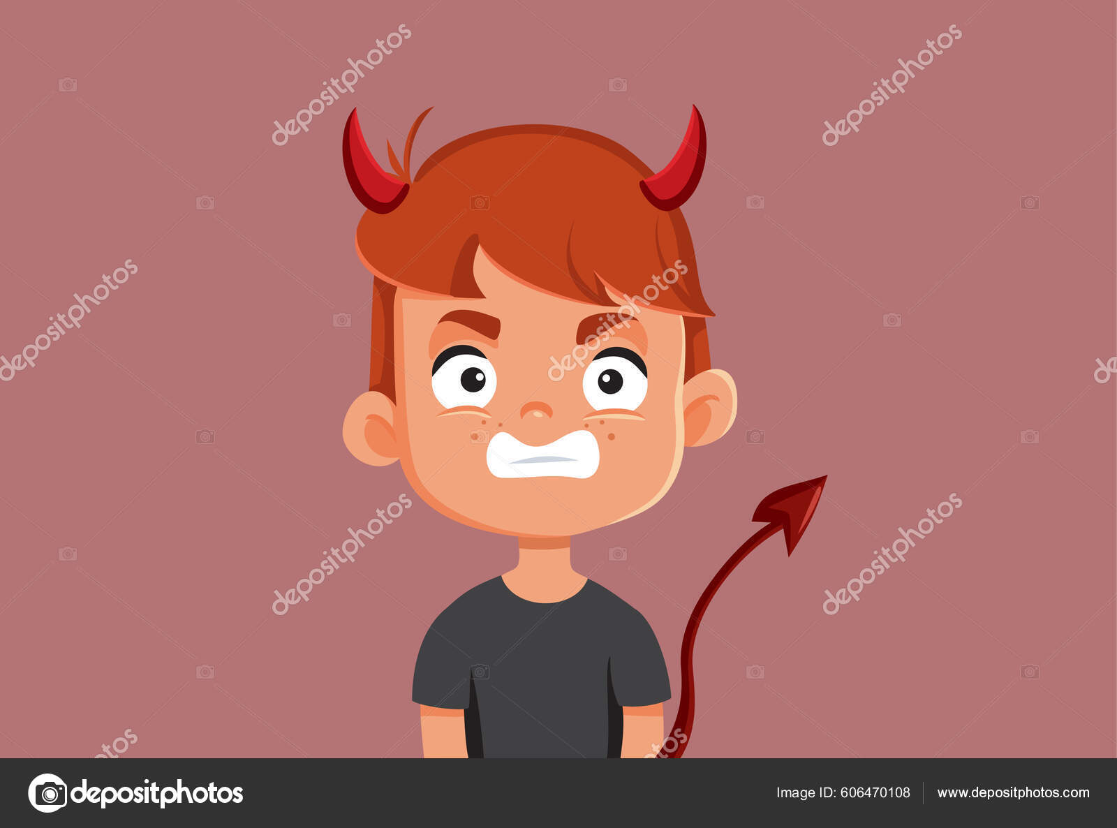 Naughty Evil Child Misbehaving Being Disobedient Vector Cartoon ...