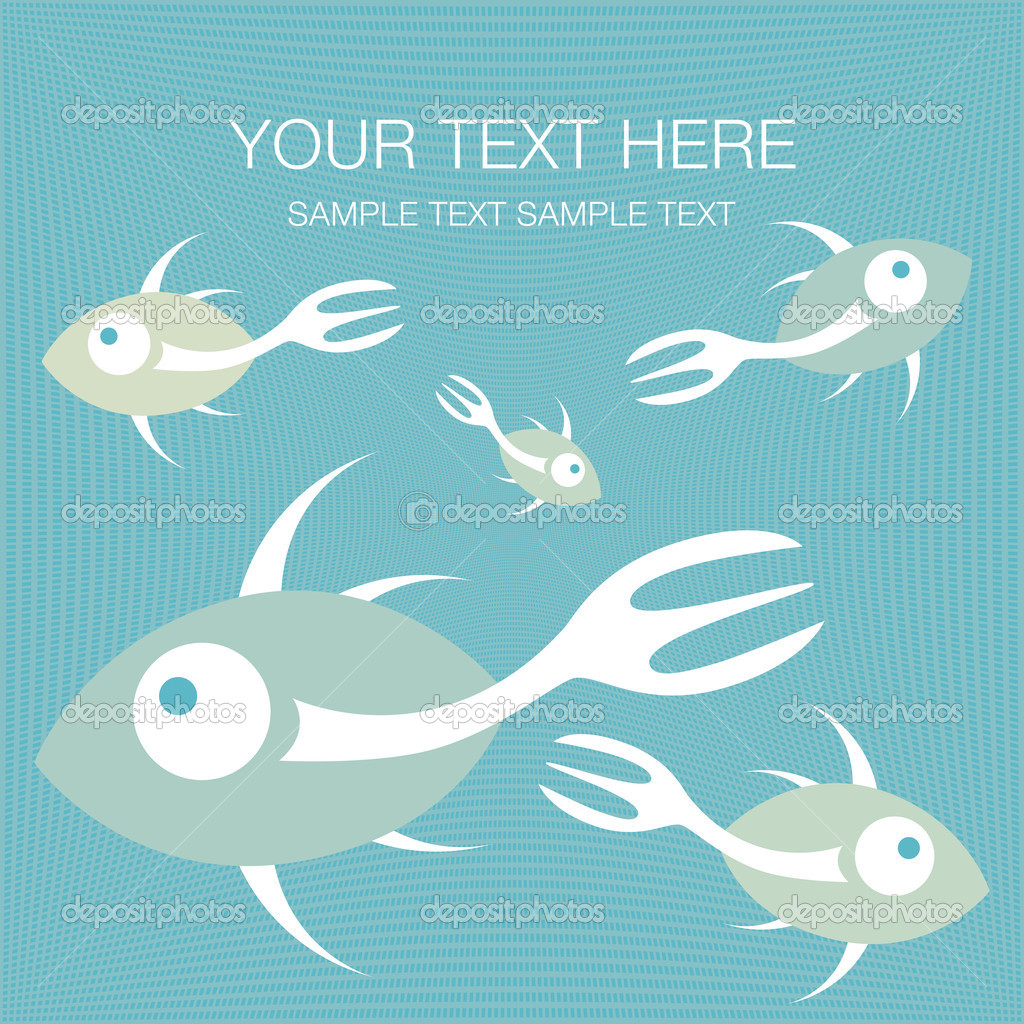 Fork tailed fish design with text space Stock Illustration by ©aquasip ...