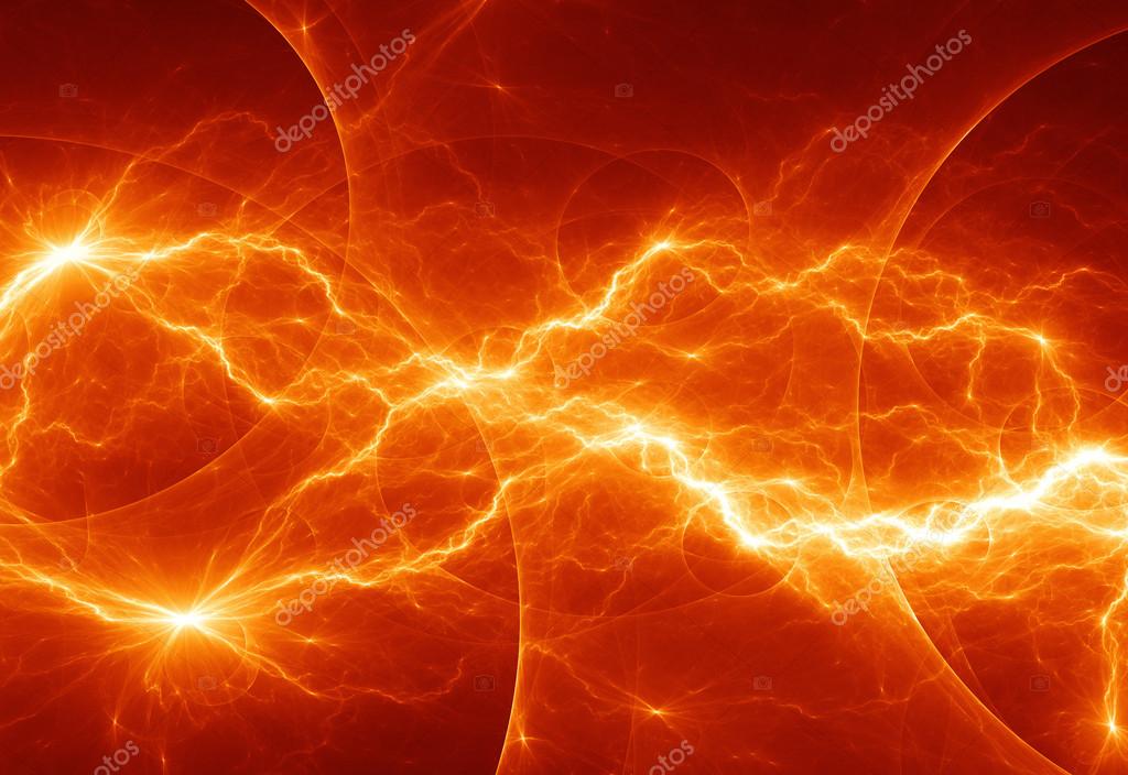 Orange Lightning Background