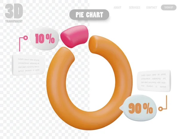 Colorful Object Pie Chart Showing Percentage Split Business Information ...