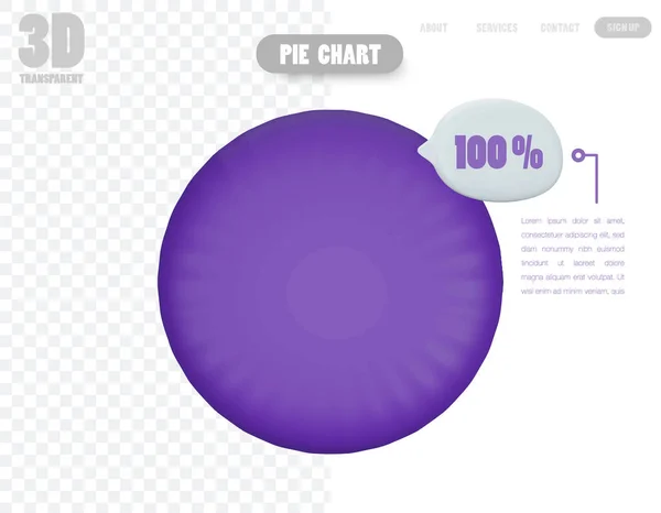 Colorful Object Pie Chart Showing Percentage Split Business Information ...