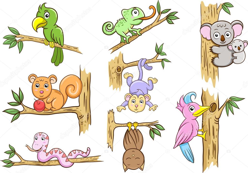 Animal on a tree Stock Vector Image by ©akarakingdoms #28085993