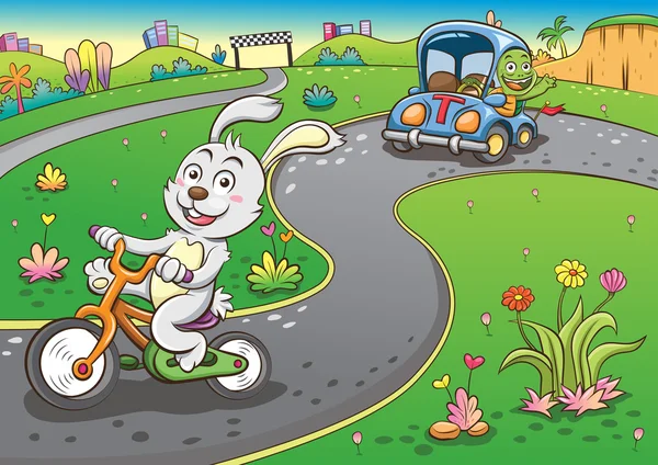 Rabbit and turtle — Stock Photo © akarakingdoms #51622043