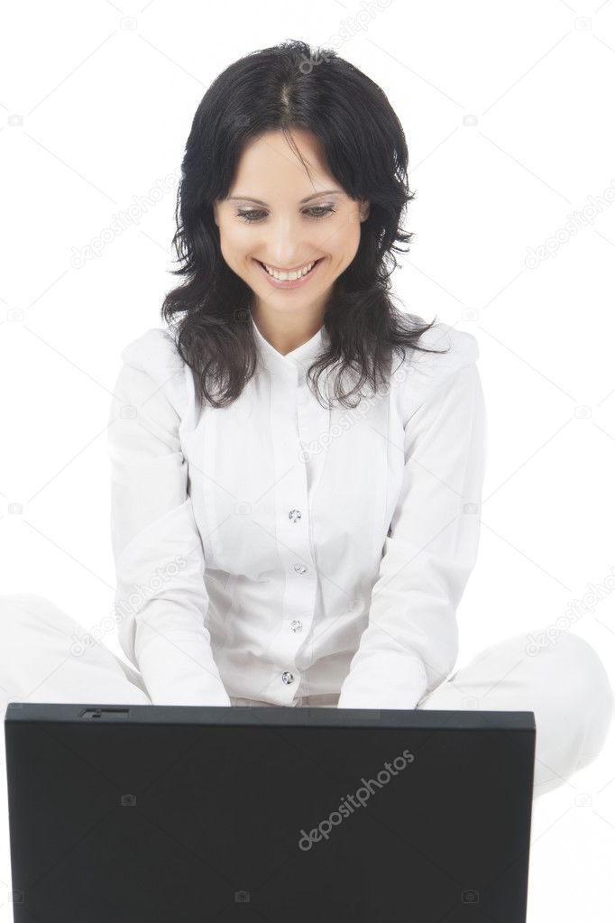 Girl chatting on a PC Stock Photo by ©dimamorgan12 26770645