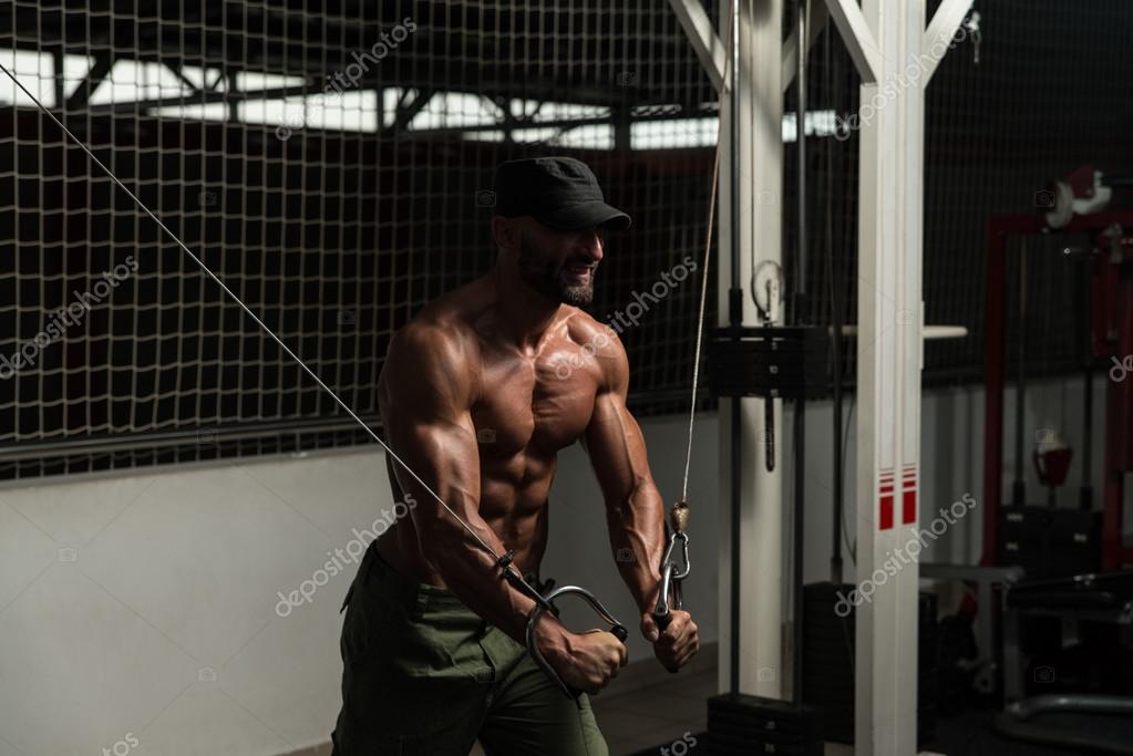 Chest Workout With Cables — Stock Photo © ibrak #46556311