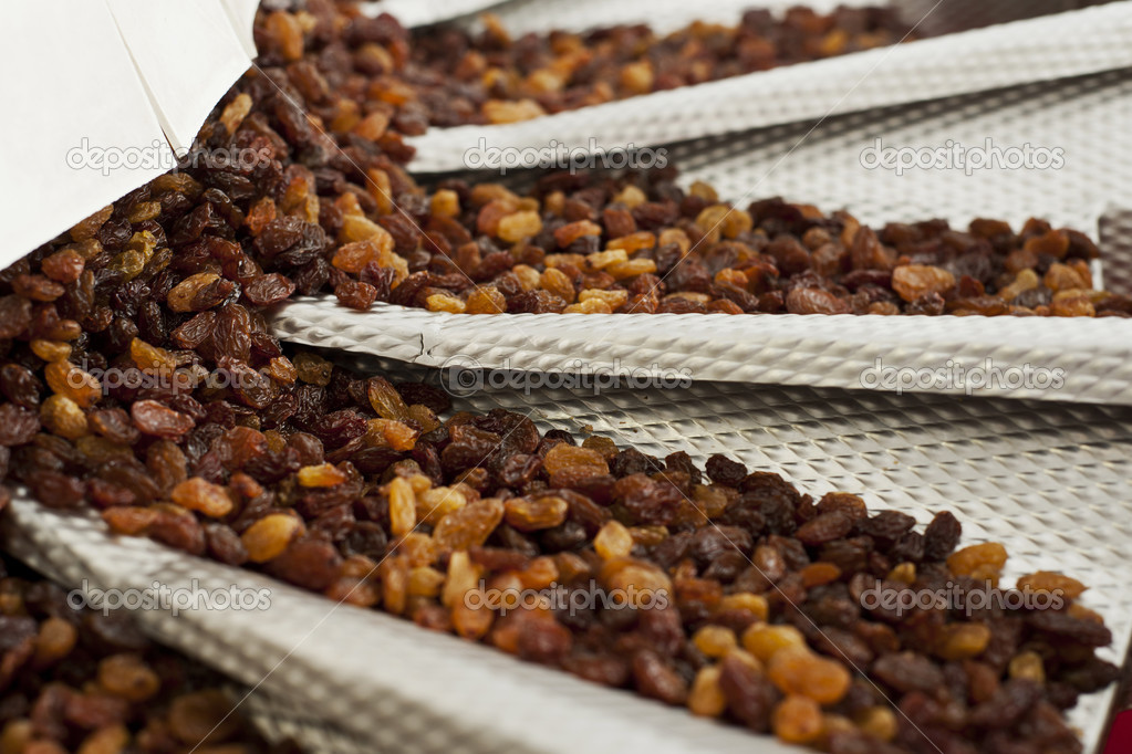 Raisins in raisin production factory packaging — Stock Photo © kokal ...