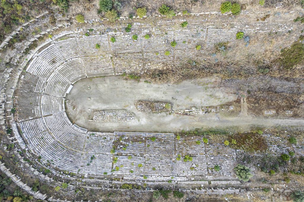 Germencik, Aydin, Turquía. El estadio en Magnesia en el sitio antiguo ...