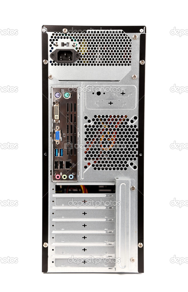 Rear panel of the system unit — Stock Photo © indigolotos #27557191
