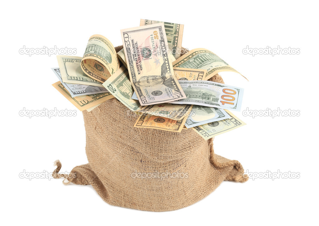 Full sack with dollar bills. Stock Photo by ©indigolotos 45651133