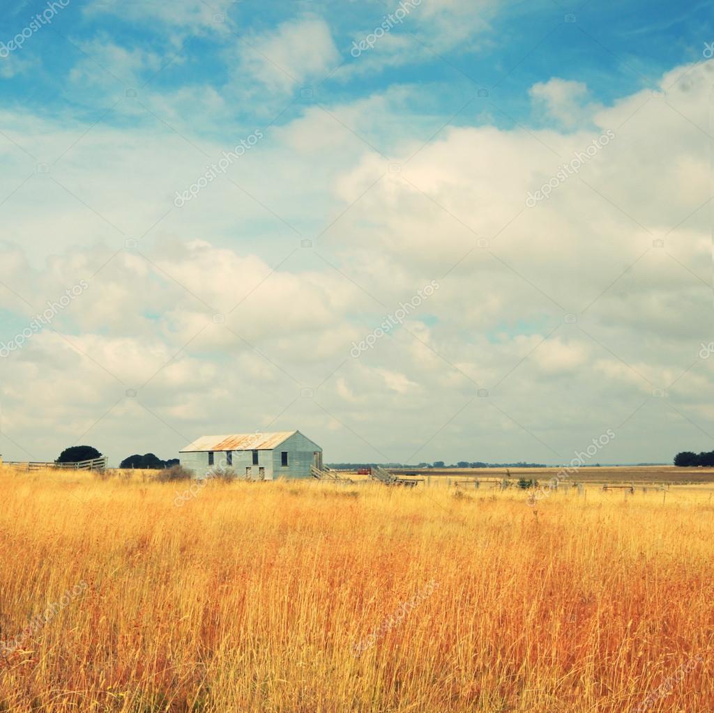 Old abandoned farm in field Stock Photo by ©apolobay 34402835