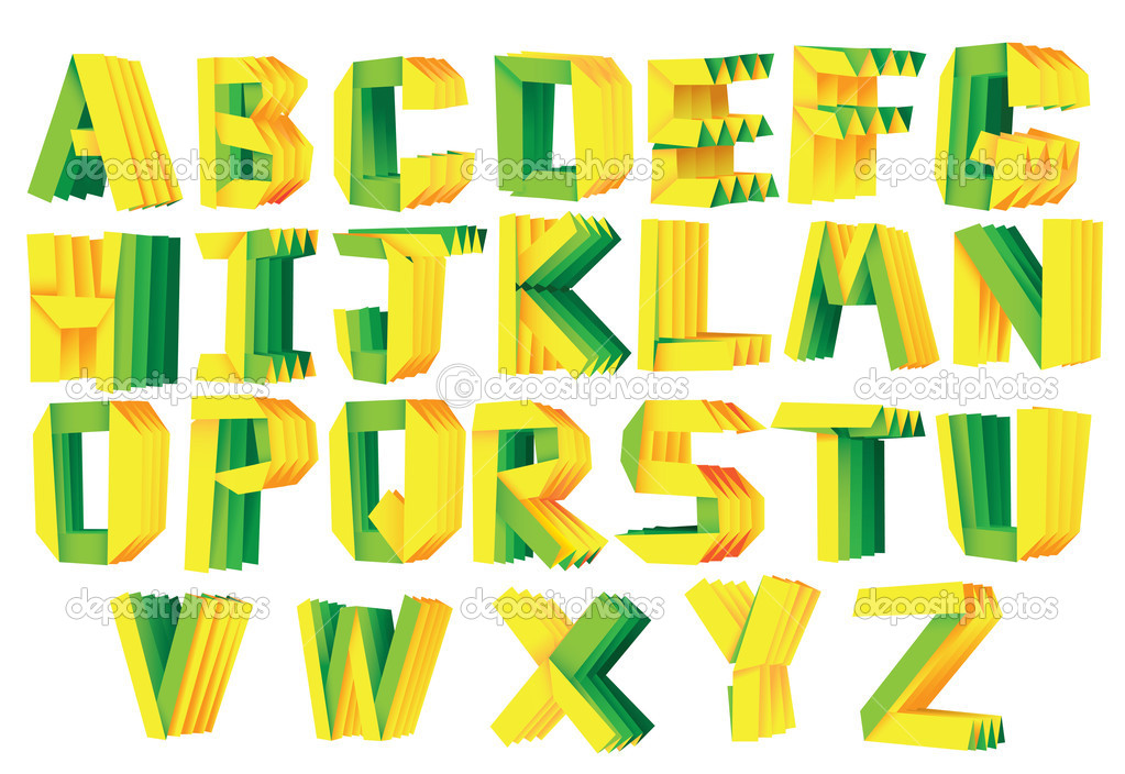 Origami alphabet 3d | 3d origami alphabet — Stock Photo © kittisakasky ...