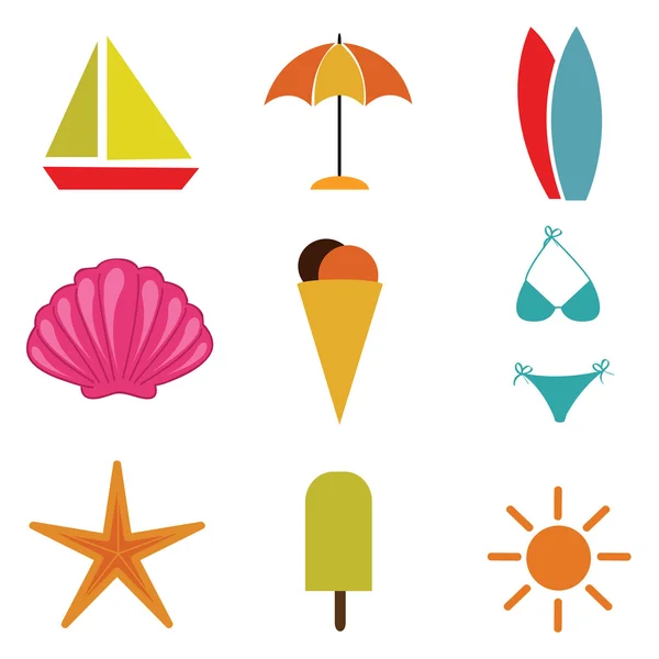 Beach Icons Stock Vector Image by ©L4DISENO #27172481