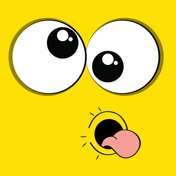 Cara De Caricatura Feliz Loca