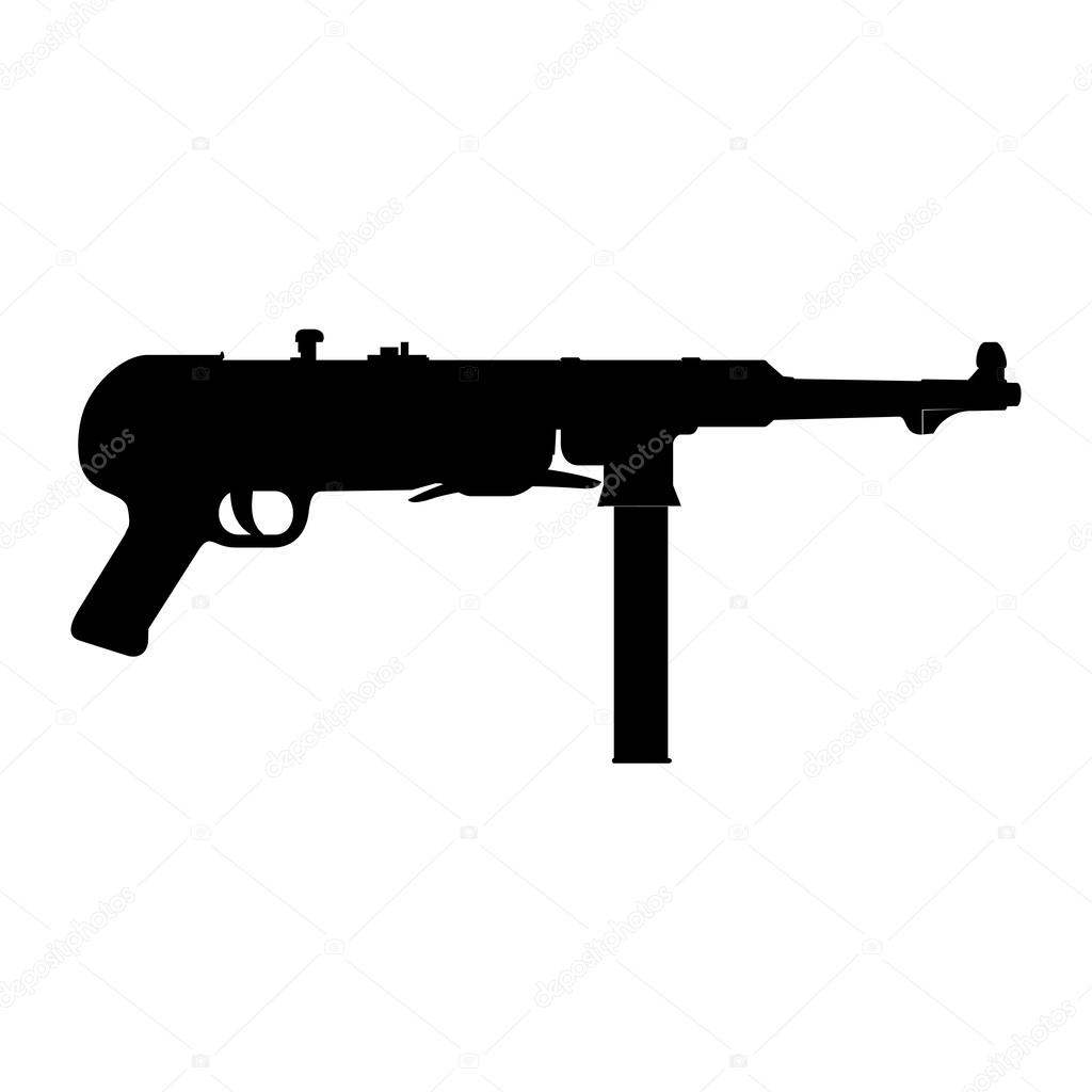 Machine Gun Silhouette Vector