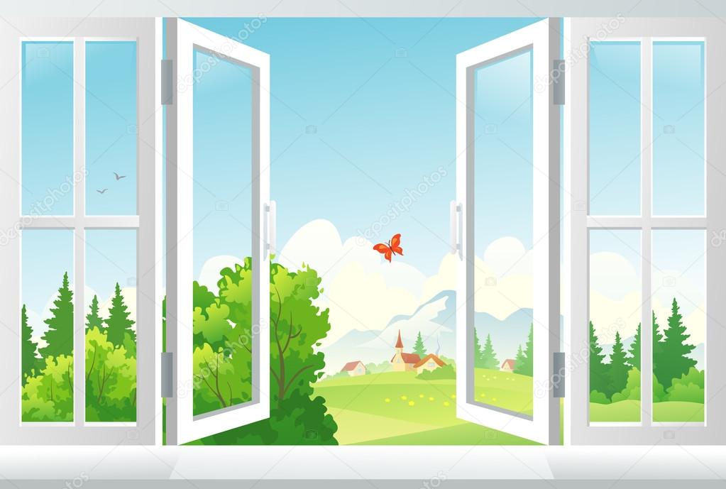Open window — Stock Vector © Merggy #26800111