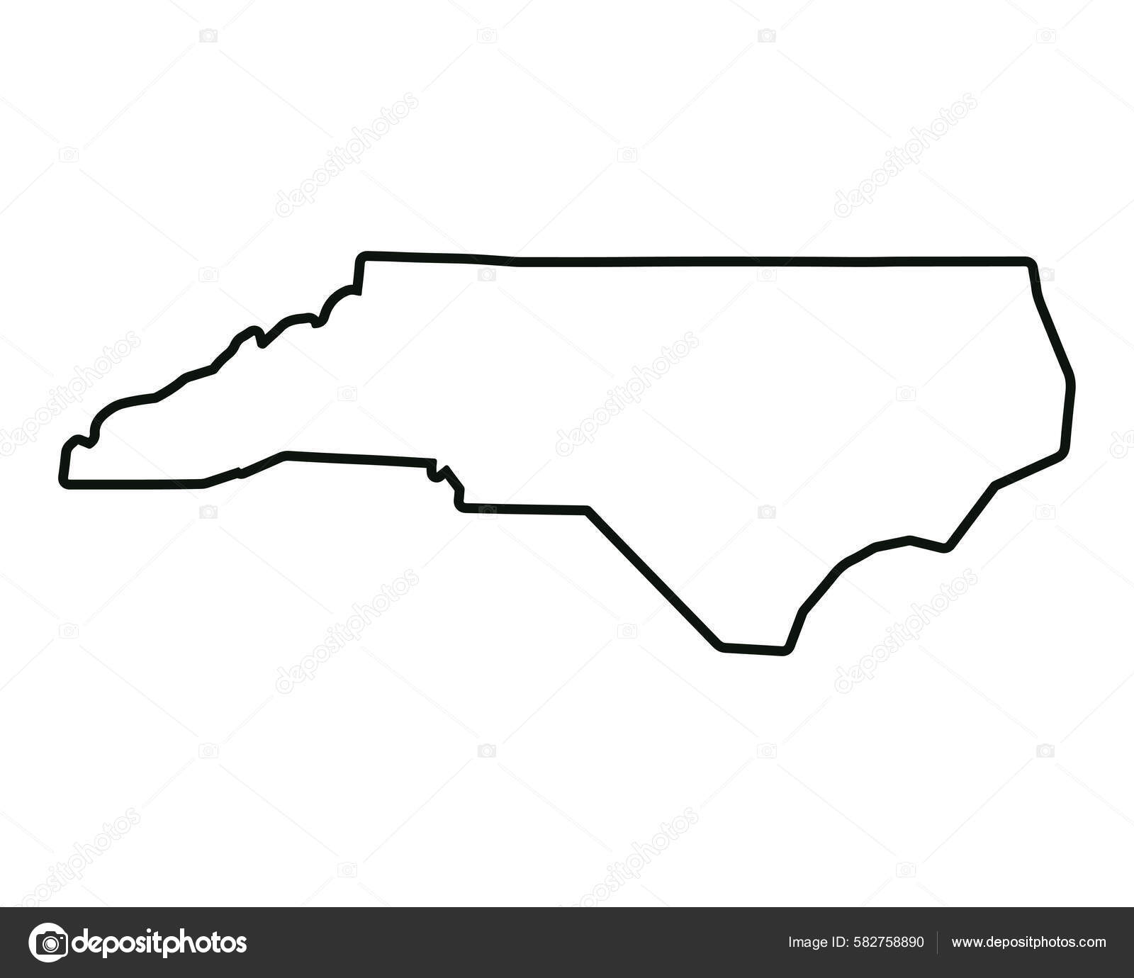 North Carolina State Map State Map North Carolina Outline Symbol Stock ...