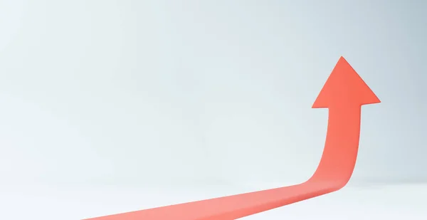 La flecha roja sube. Concepto de progreso, crecimiento, mejora o éxito ...