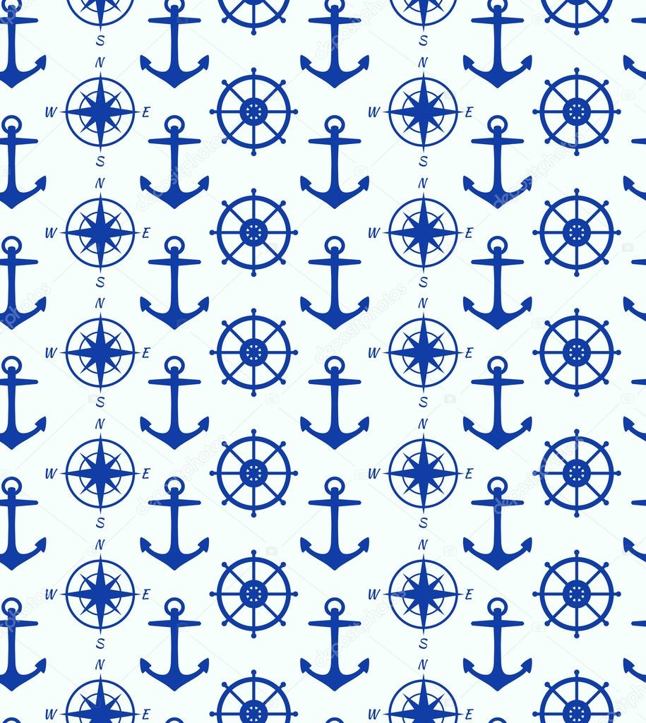 Seamless background with maritime symbols Stock Vector by ©Silmen 41226037