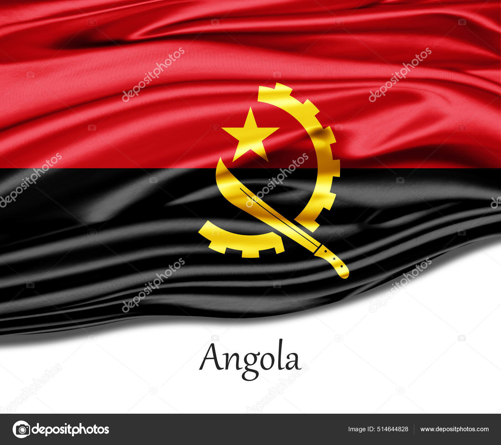Bandeira Angola Seda fotos, imagens de © patrice67 #514644828