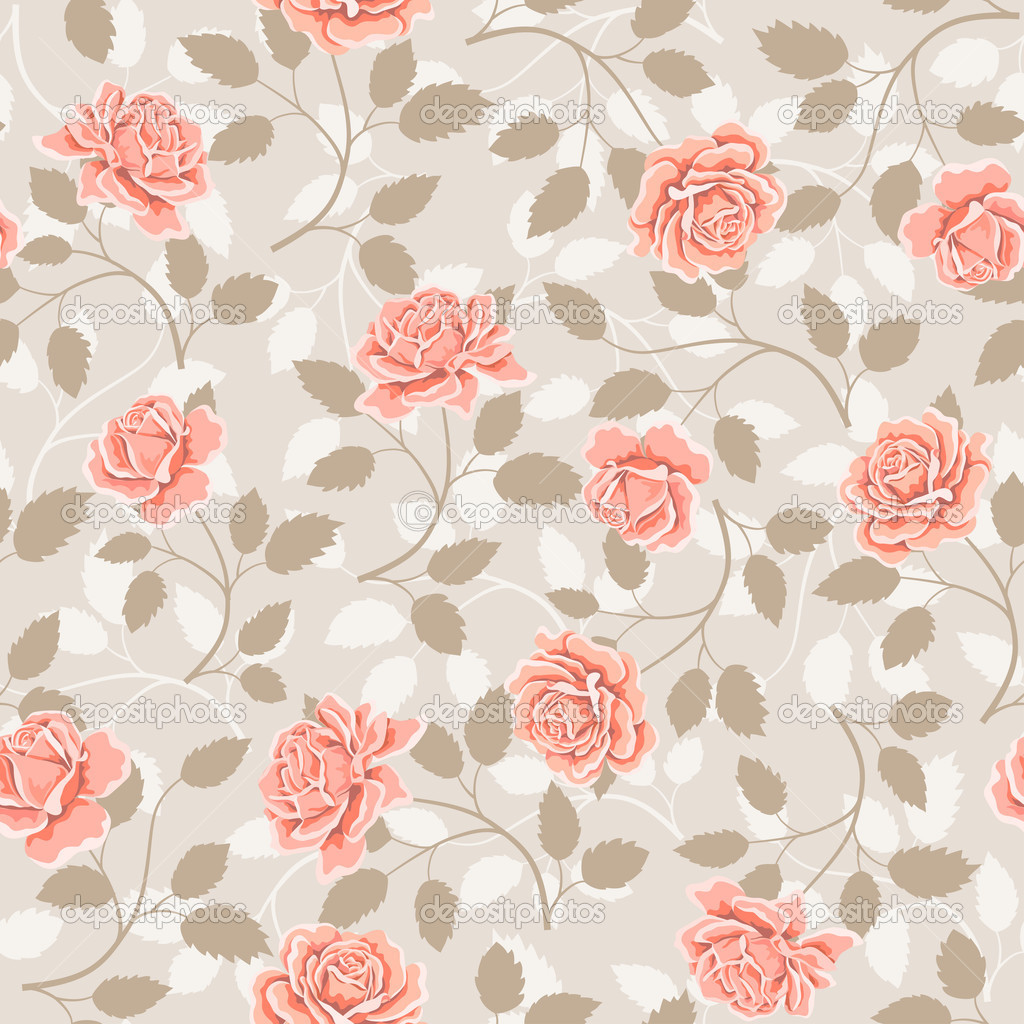 Seamless wallpaper pattern with roses Stock Vector Image by ©Kolobock ...