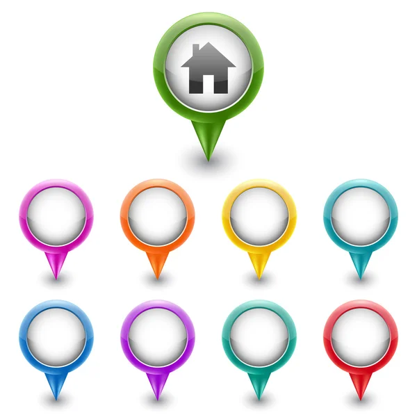 Set of house icons or colored markers on maps Stock Photo by ©miff32 ...