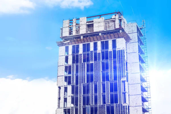 The process of building an office and commercial building, construction ...