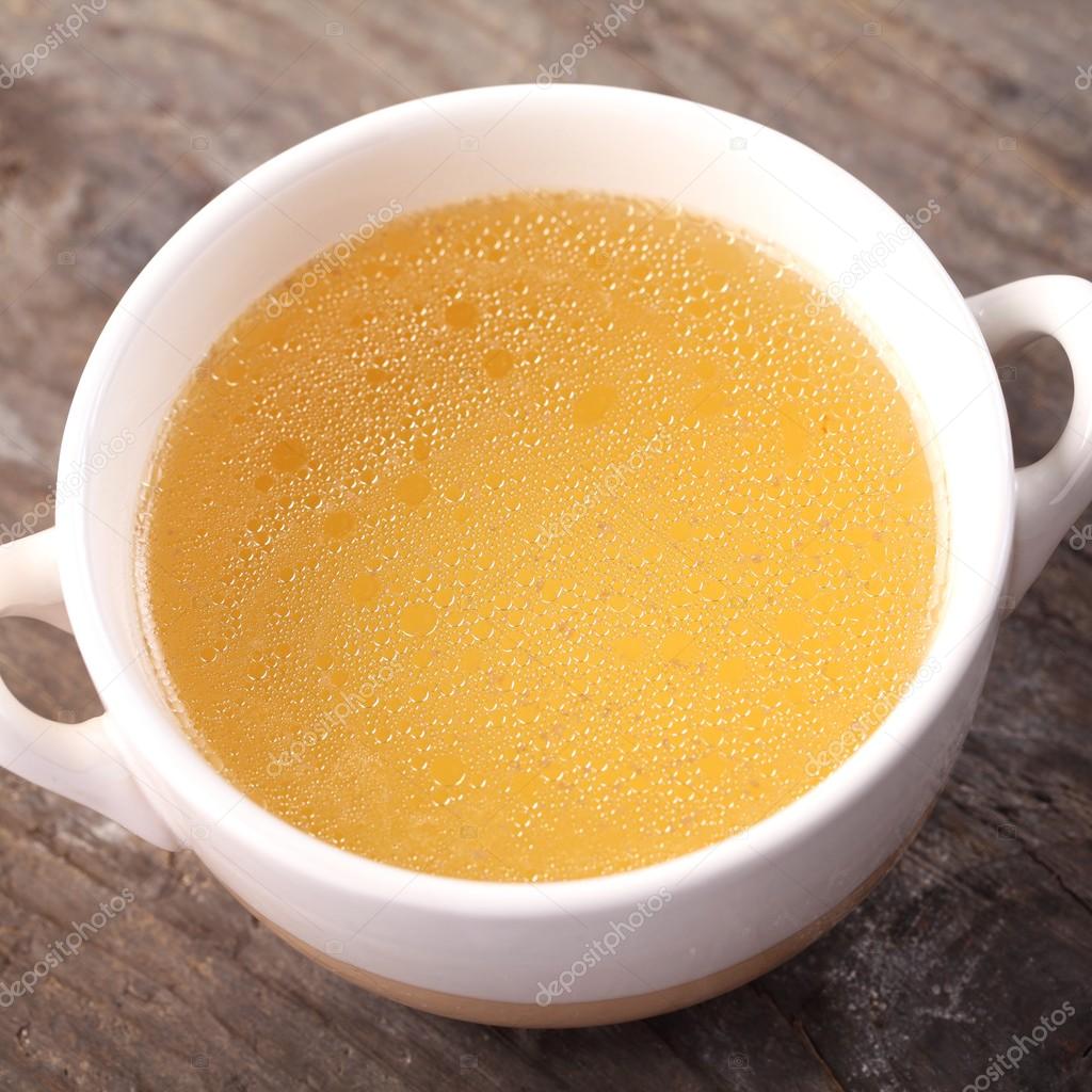 Bowl with beef broth — Stock Photo © MKucova #26242801