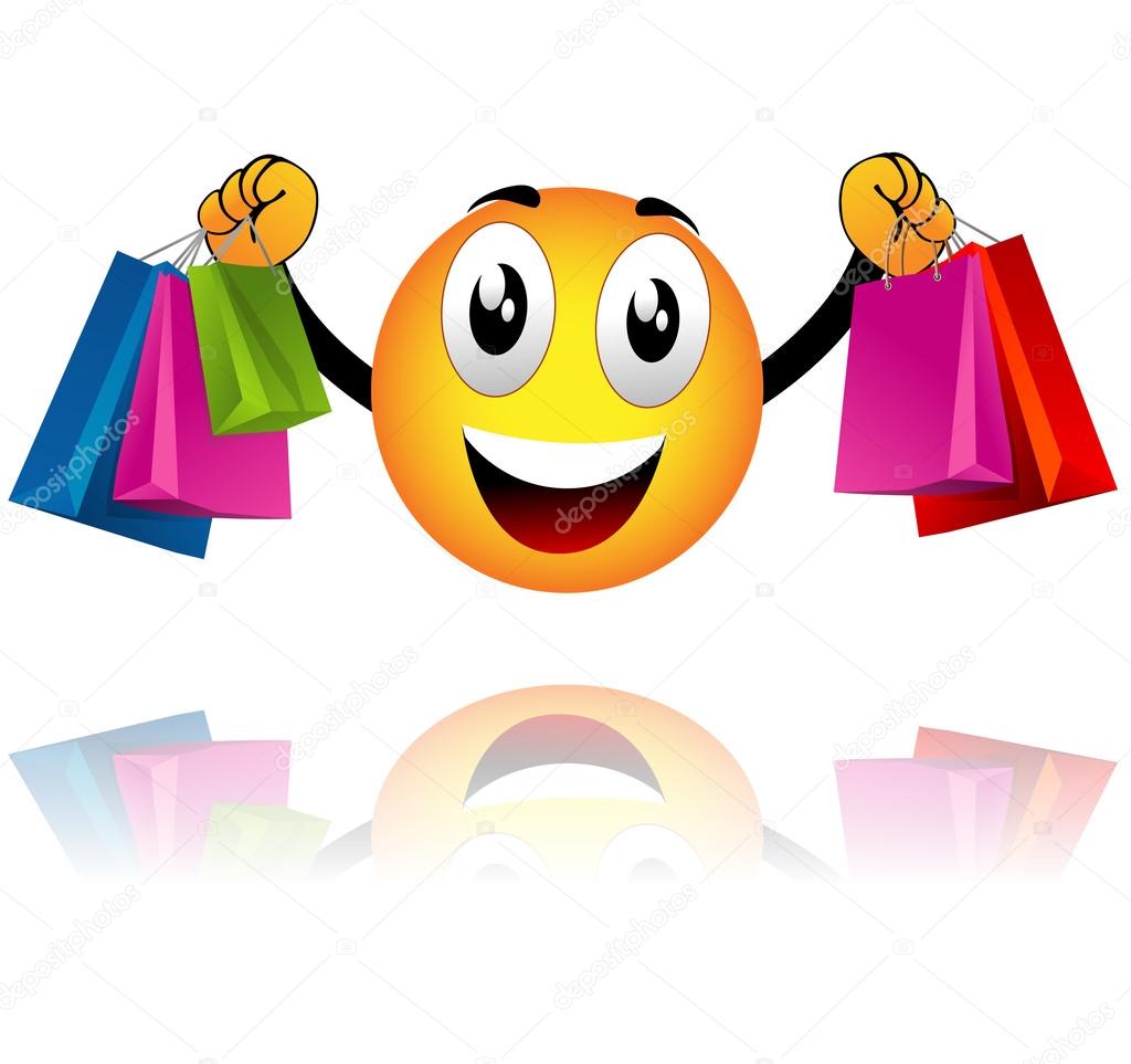 Smiley went shopping — Stock Vector © nickylarson #28929647