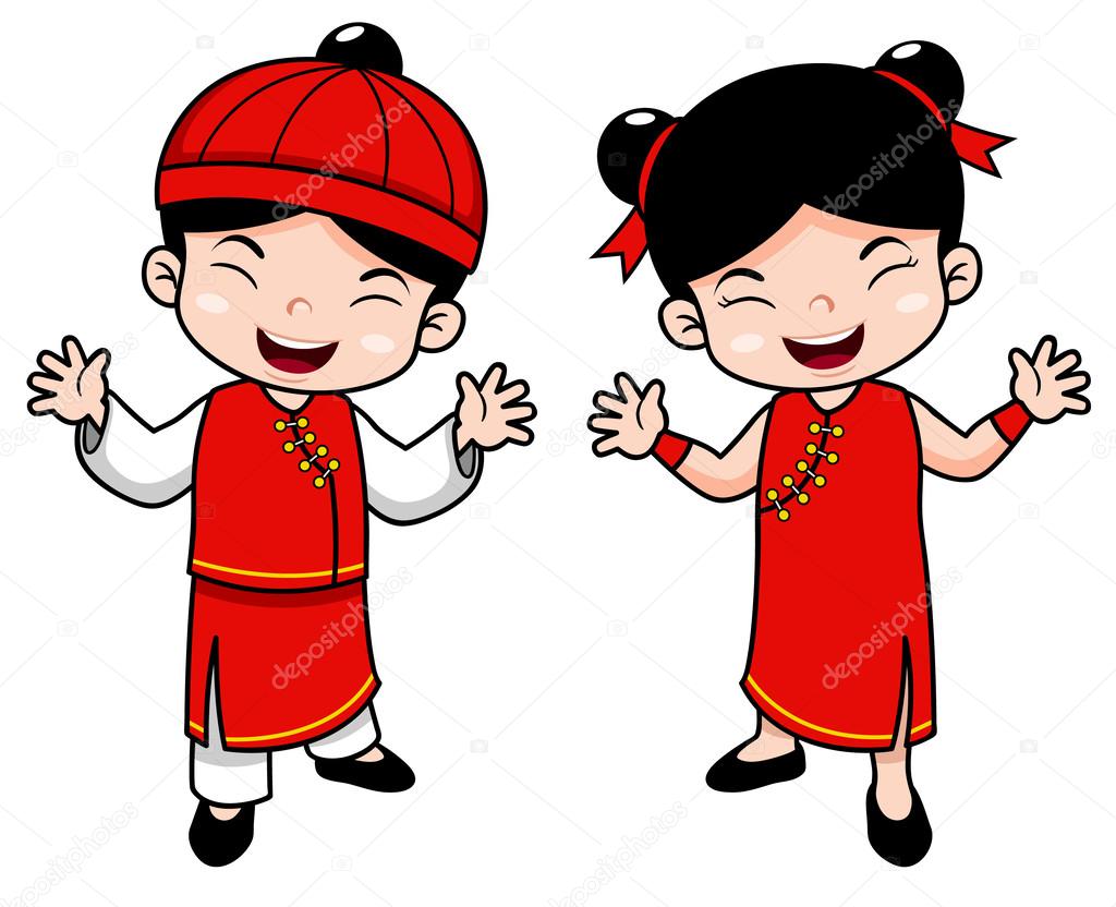 Cartoon Chinese Kids — Stock Vector #28706147