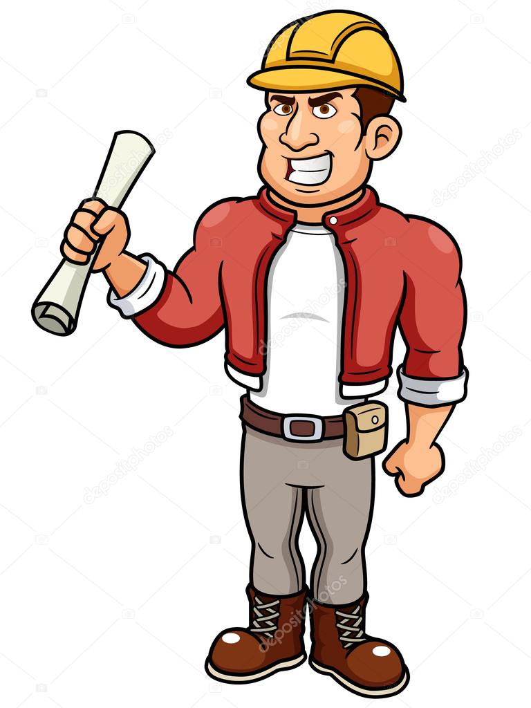 Cartoon Male Architect holding blueprint — Stock Vector © sararoom ... Cartoon Male Architect holding blueprint — Stock Vector © sararoom ...