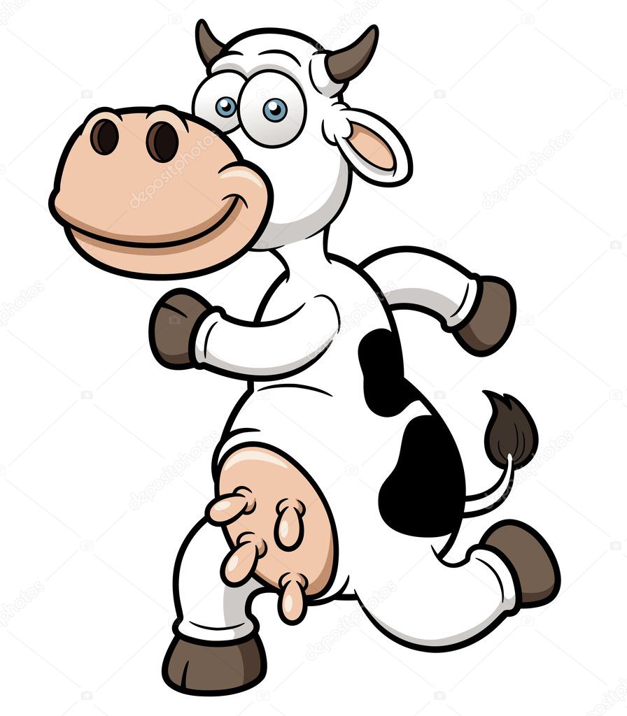 A running cow cartoon — Stock Vector © sararoom #29482827