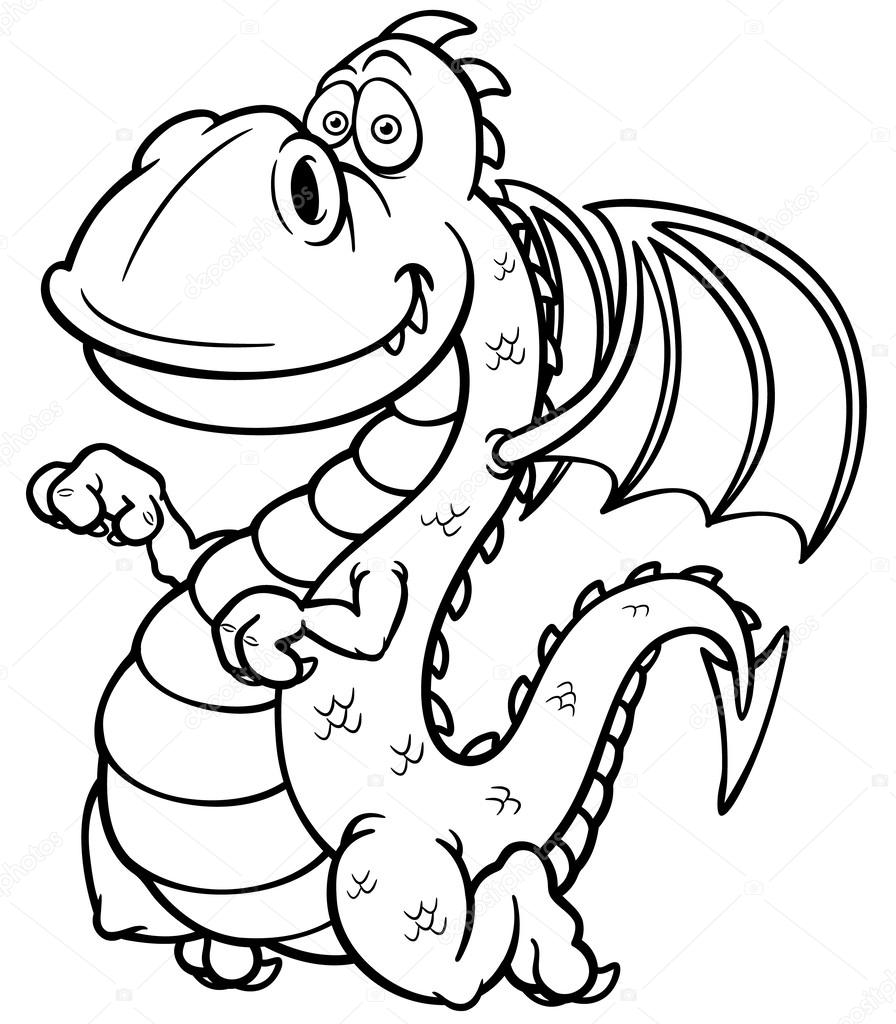 Dragón de dibujos animados Vector de stock por ©sararoom 44322171