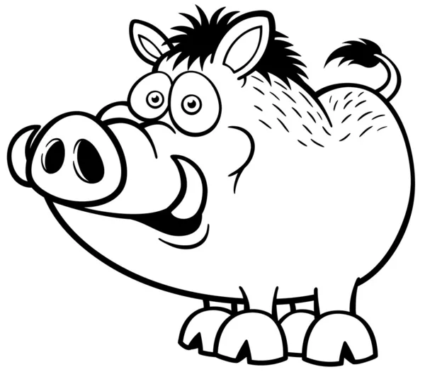 Kifestőkönyv vaddisznó fejét rajzfilmfigura — Stock Vektor ...