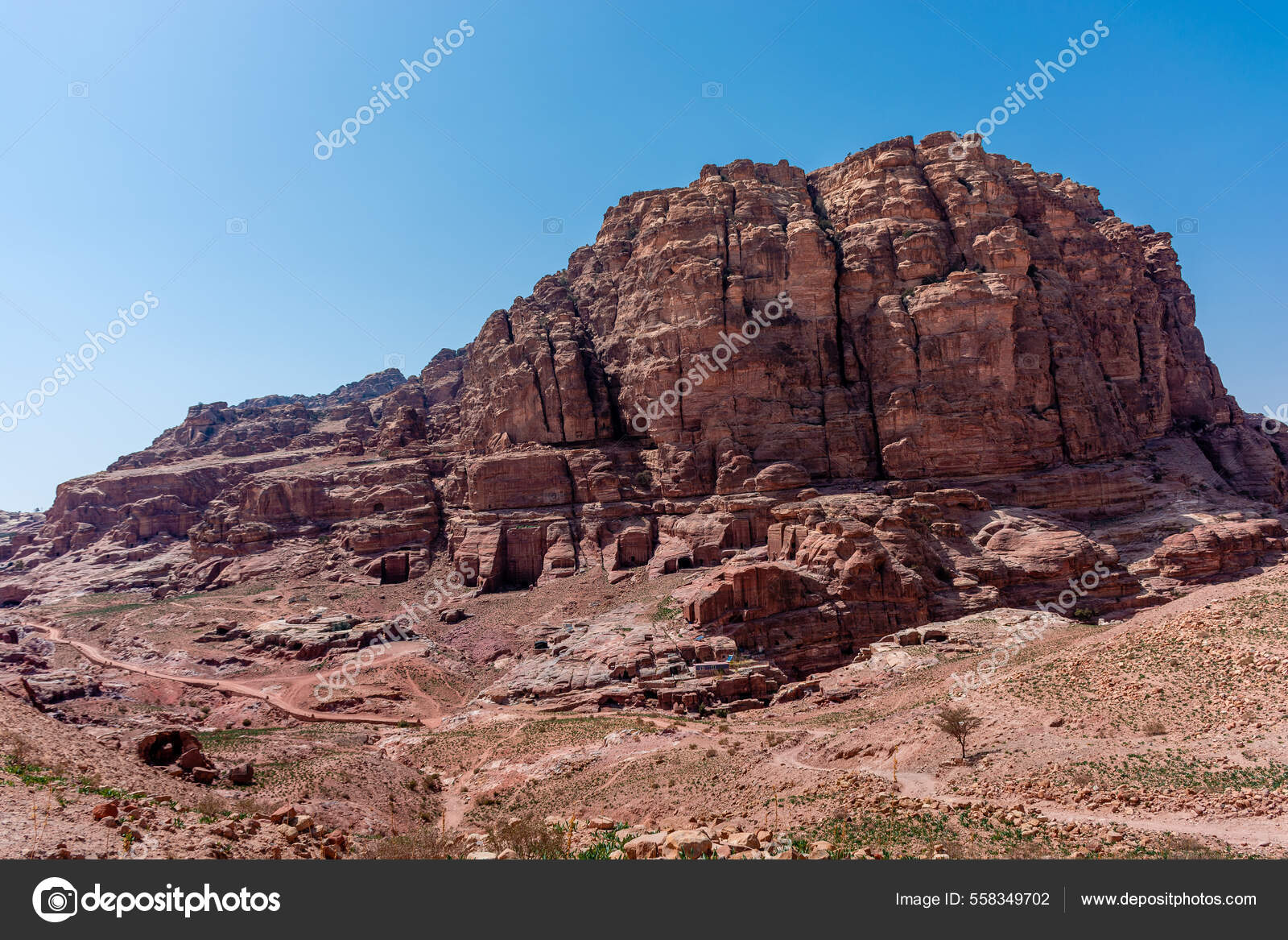 Jordan Mountains City Petra Daytime Landscape Sunny Bright Day — Stock ...